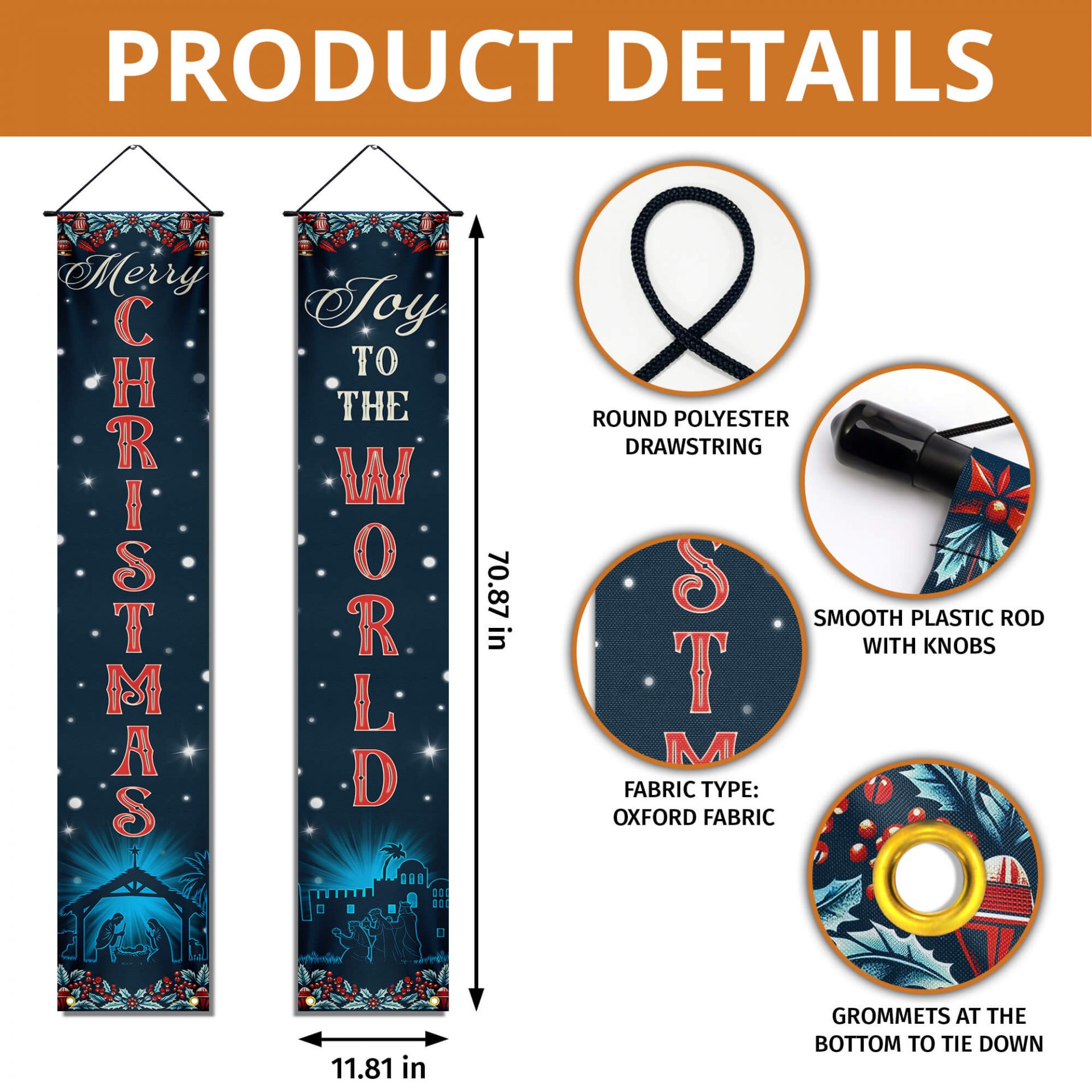 Christmas Banner Fireplace Ideas | Flagwix Christmas Door Covers